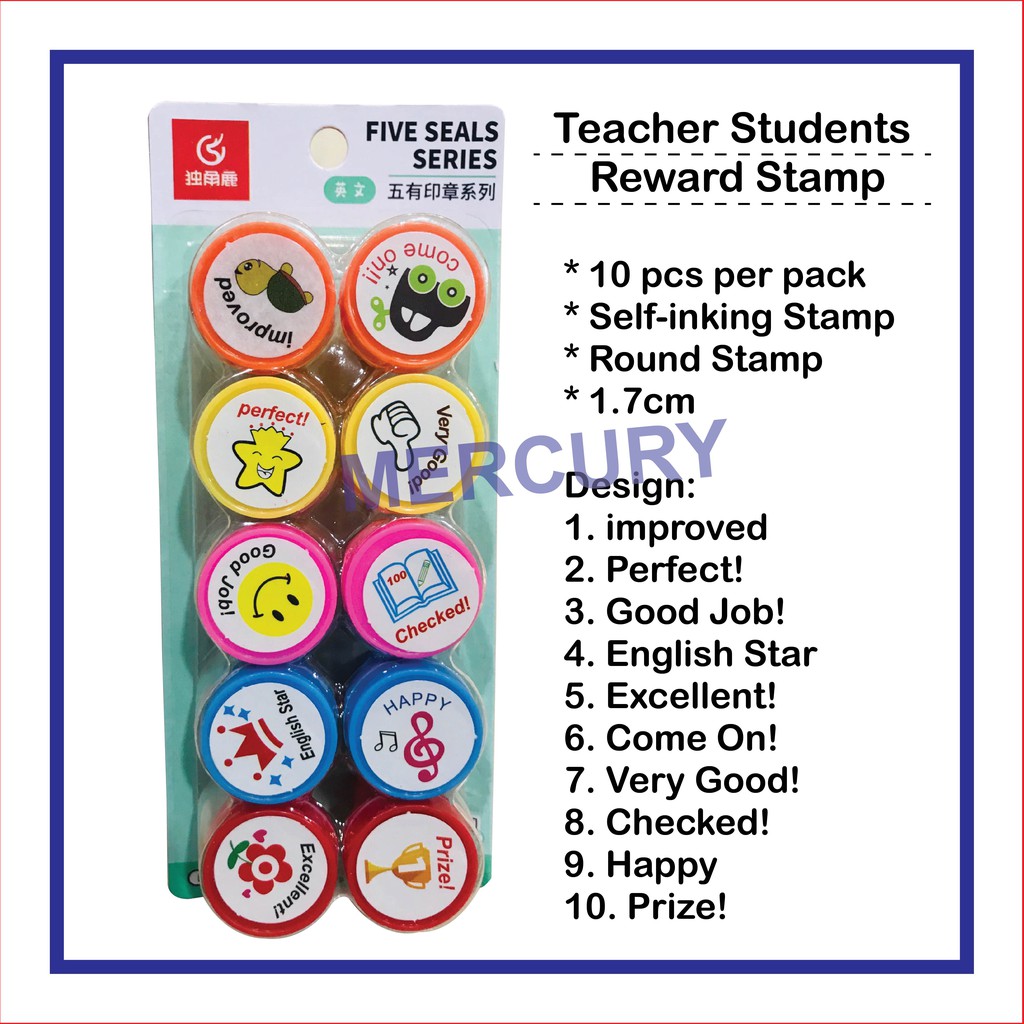 Self-inking Stamp Teacher Students Reward Stamp 10 pcs | Shopee Malaysia