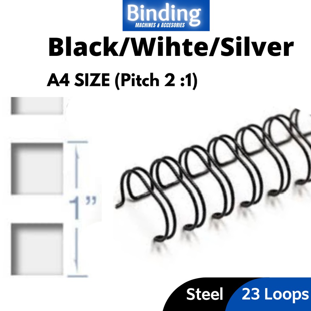 Wire O Binder/Double Ring WireO/Double Wire Binding 23 Loops 2:1 A4 M ...