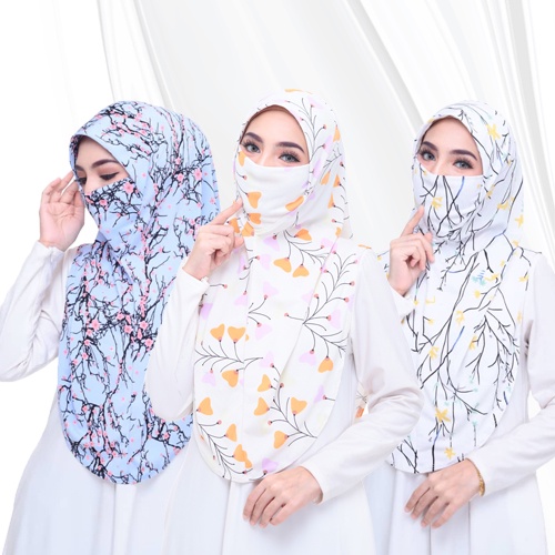 Sarima mask | Kain Mosscrepe Bercorak 4D | Shopee Malaysia