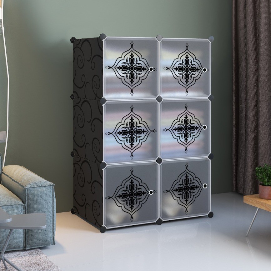 🔥READY STOCKS🔥 6 cube Black DIY Multipurpose Wardrobe Cabinet Clothes ...