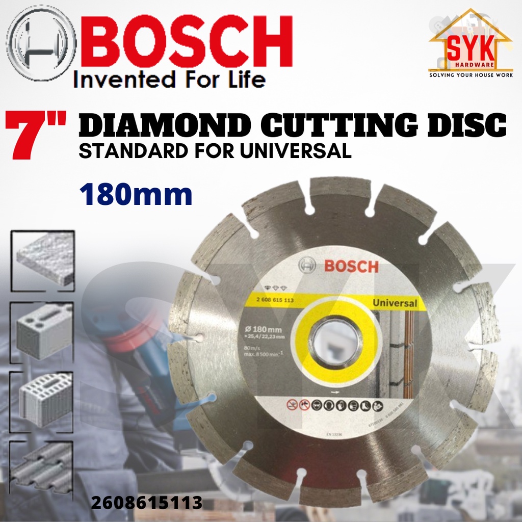 SYK Bosch 180mm 7 Inch Standard For Universal Diamond Cutting Disc Concrete Cutting Wheel ...