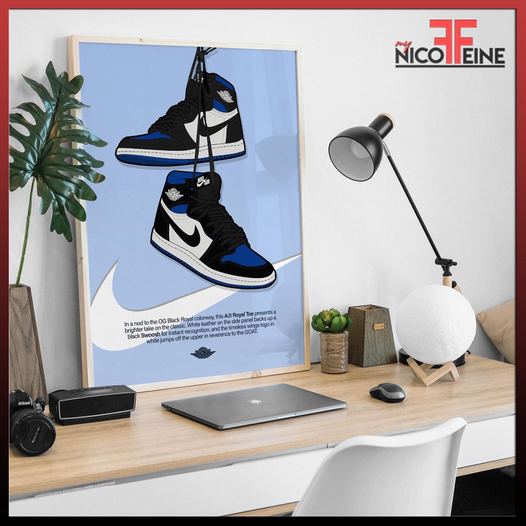 [Poster Only] Air Jordan Retro Royal Toe Minimal Sneakers Art Large ...