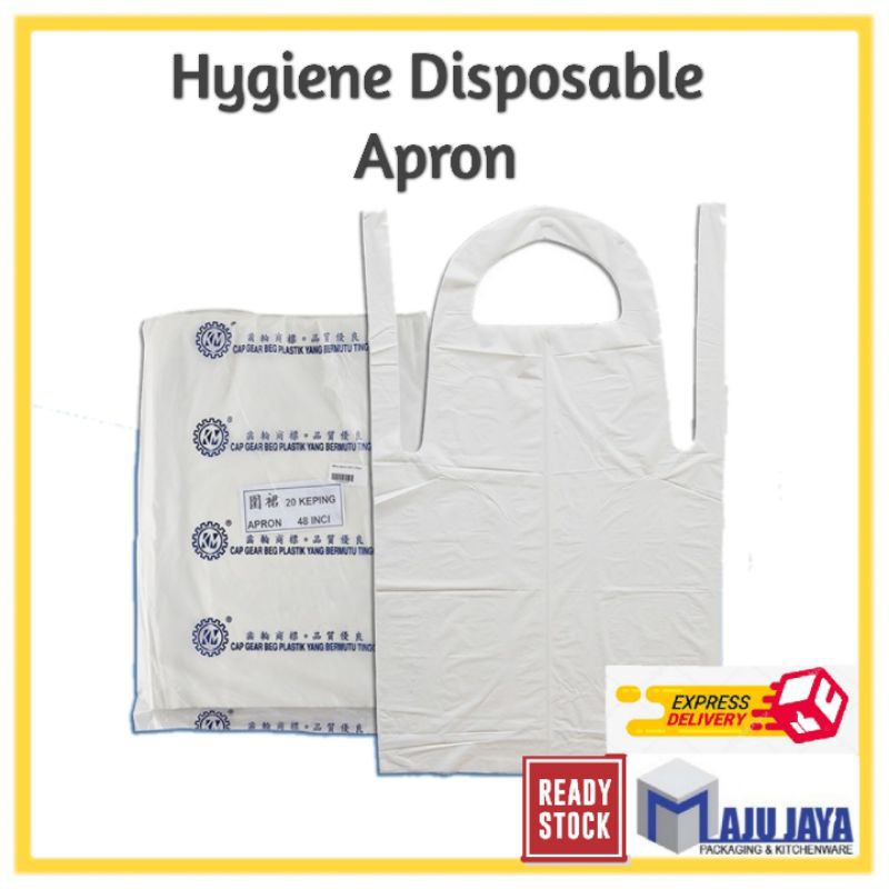Hygienic Disposable Plastic Kitchen Apron Plastik Apron Pakai Buang Bag ...