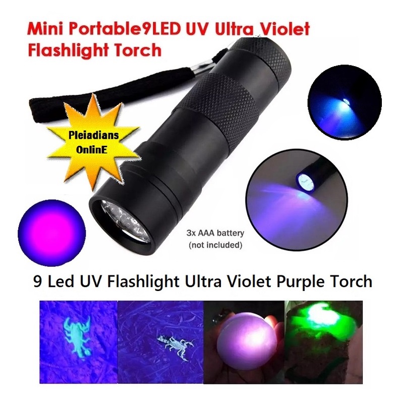 HOMIEE 9 LED UV Flashlight Ultra Violet Purple Torch Light Lamp ...