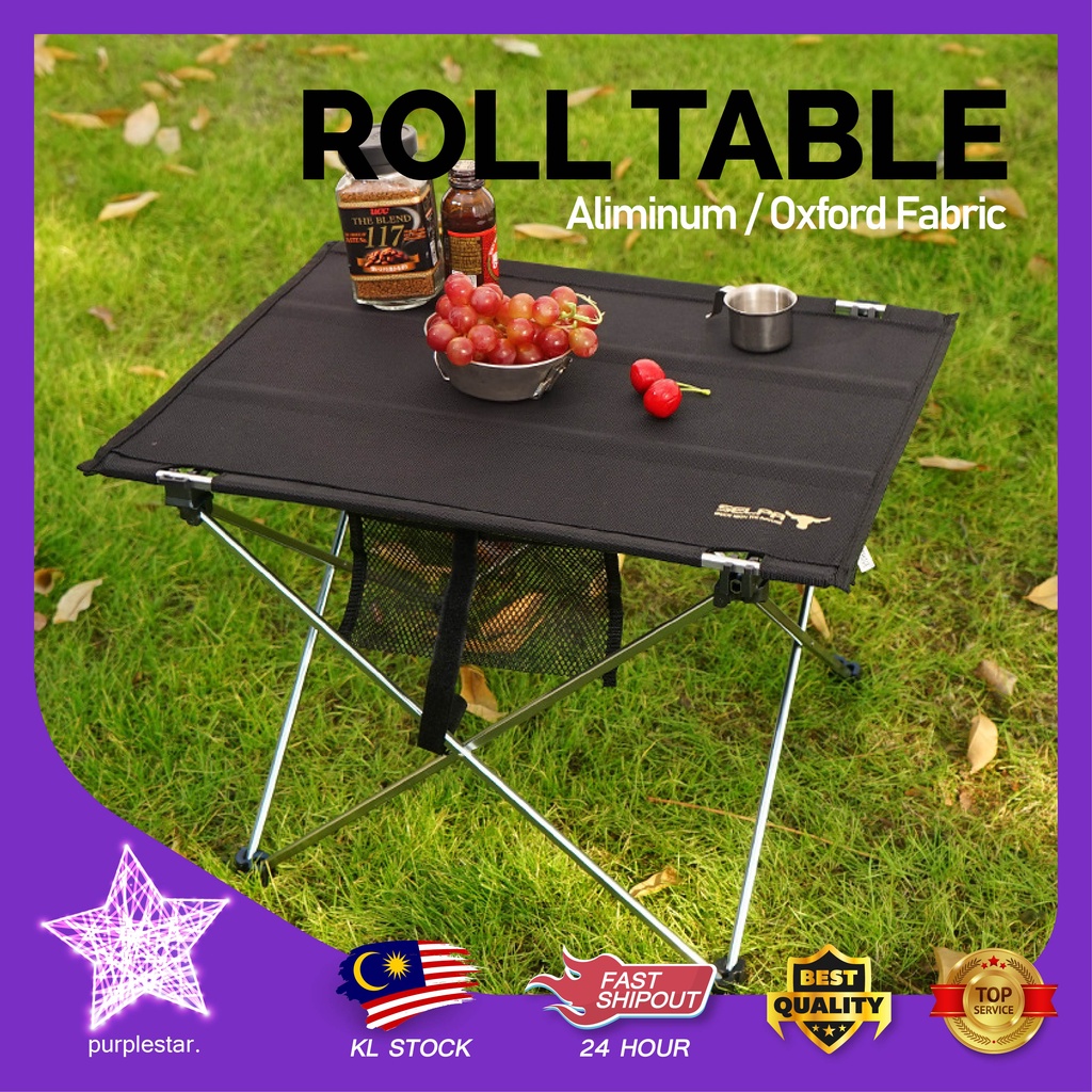 Outdoor Portable Aluminum Oxford Fabric Roll Table Camping Folding ...