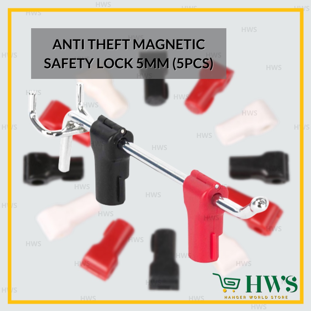 HWS ANTI-THEFT MAGNETIC SAFETY LOCK / HOOK DISPLAY STOPPER LOCK 5MM ...