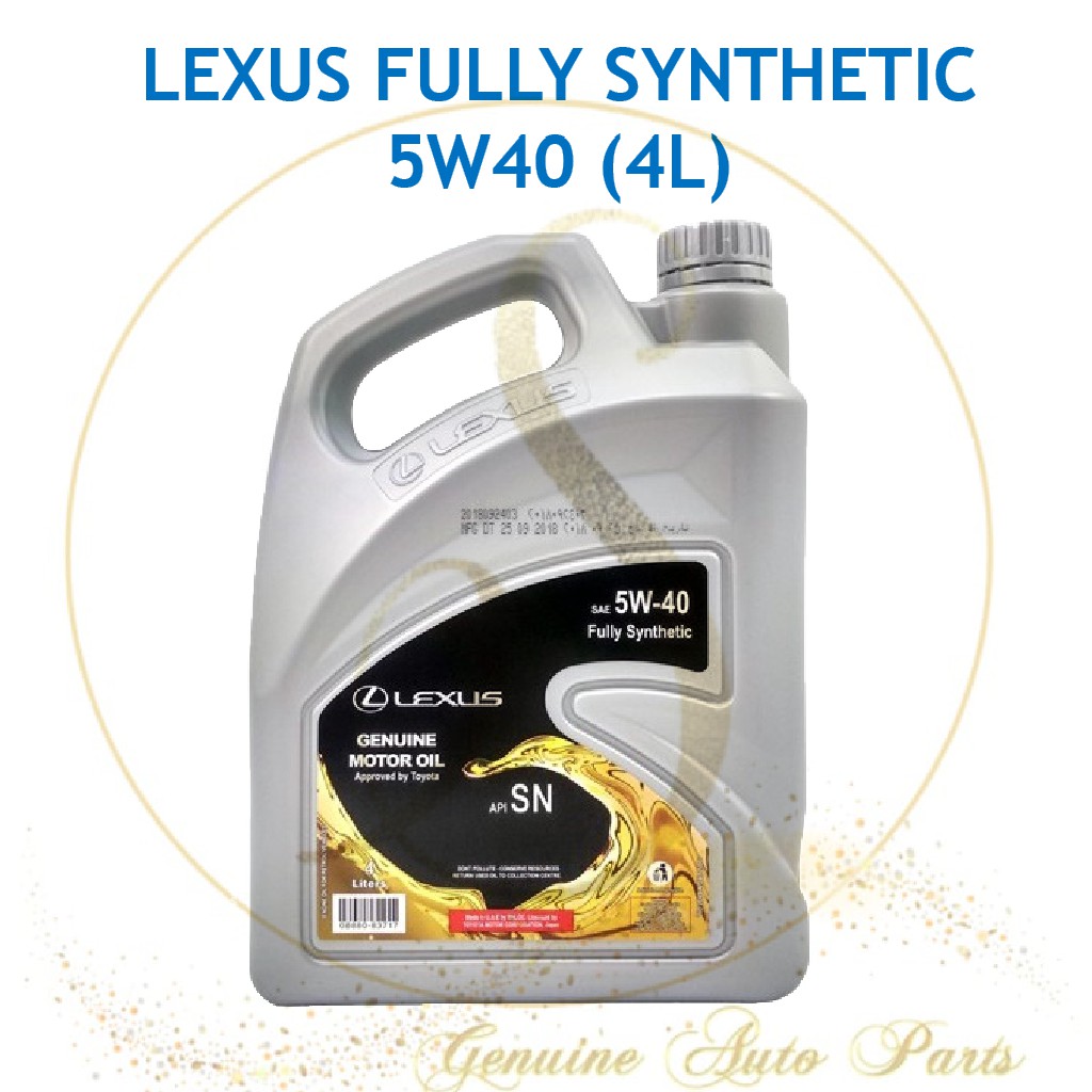 ( 100% ORIGINAL )New Lexus 5W40 API-SN Fully Synthetic Engine Oil 4L ...