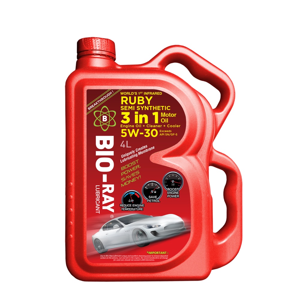 BIO-RAY Ruby Semi Synthetic 5W30 4L Infrared Engine Oil | Shopee Malaysia