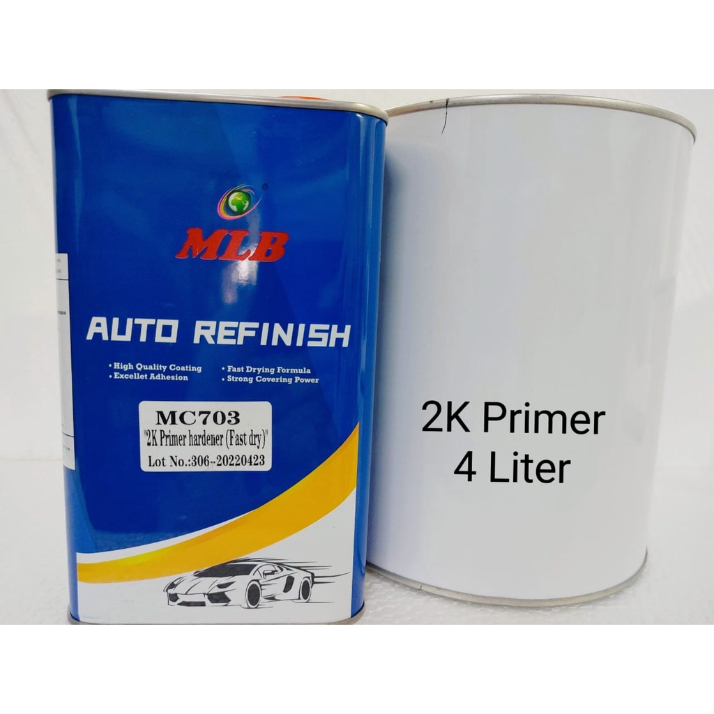 (Ready Stock) 2K Primer 4 Liter & Hardener 4:1 SET White/Black/Grey ...