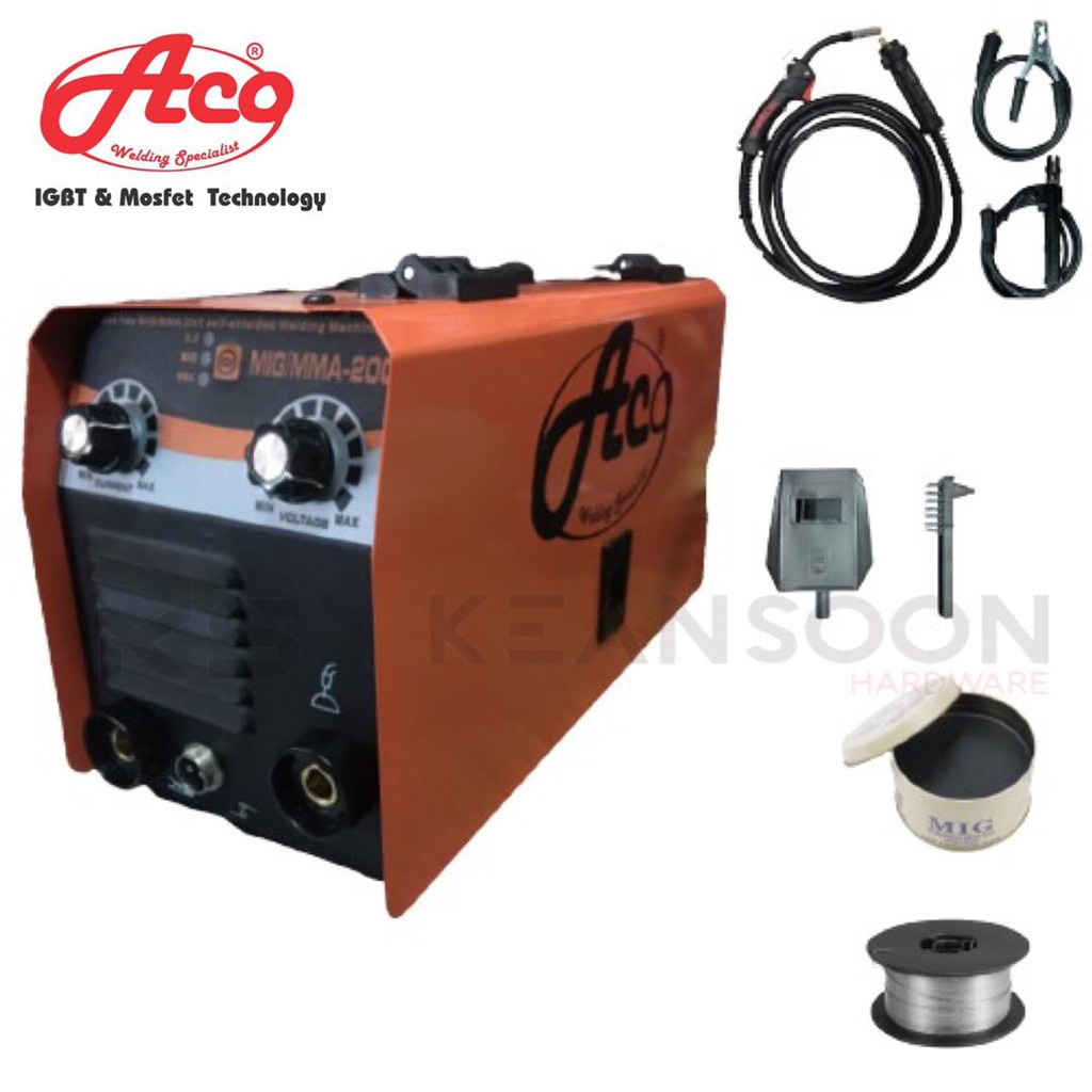 MIG/MMA 200 2IN1 MIG GASLESS MACHINE INVERTER WELDING MACHINE MESIN ...
