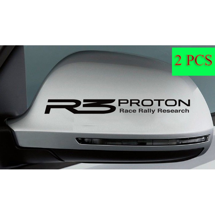 2 Pcs Proton R3 Side Mirror Stickers Decals Persona Inspira Iriz Exora ...