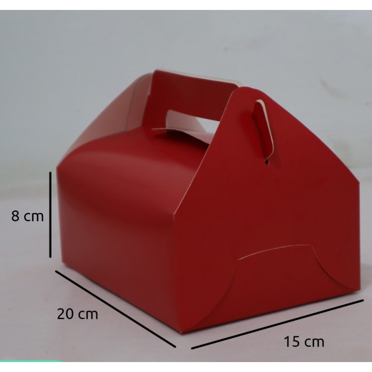 MERAH Tote Cardboard - Plain Red ivory - 20x15 x 8 | Shopee Malaysia