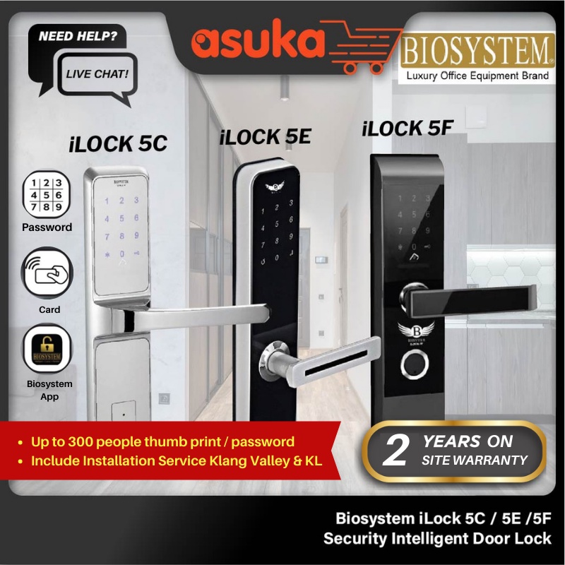 Biosystem iLock 5C / 5E /5F Home / Office Security Intelligent Smart Door Lock | Shopee Malaysia
