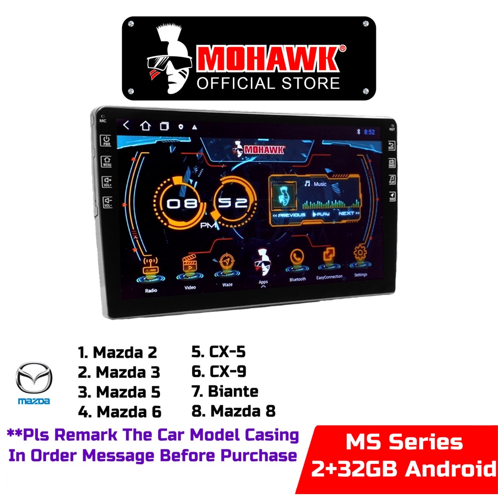 Mohawk MS Series 2+32GB Built in DSP 4G QLED Car Android Player Plug n ...