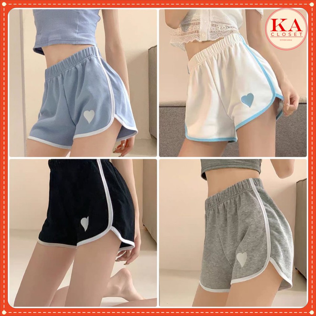 Ka Closet embroidered heart borderShorts has 4 colors of smooth, non ...