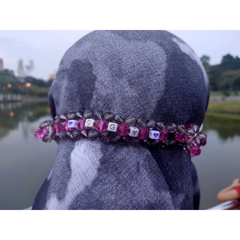 PENYAMBUNG TOPENG MUKA MANIK BERNAMA (Beads mask extension with name ...