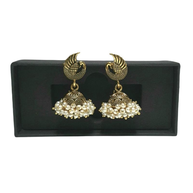 Indian Designer Traditional Earring with Beads Indian Jhumka Earrings ...