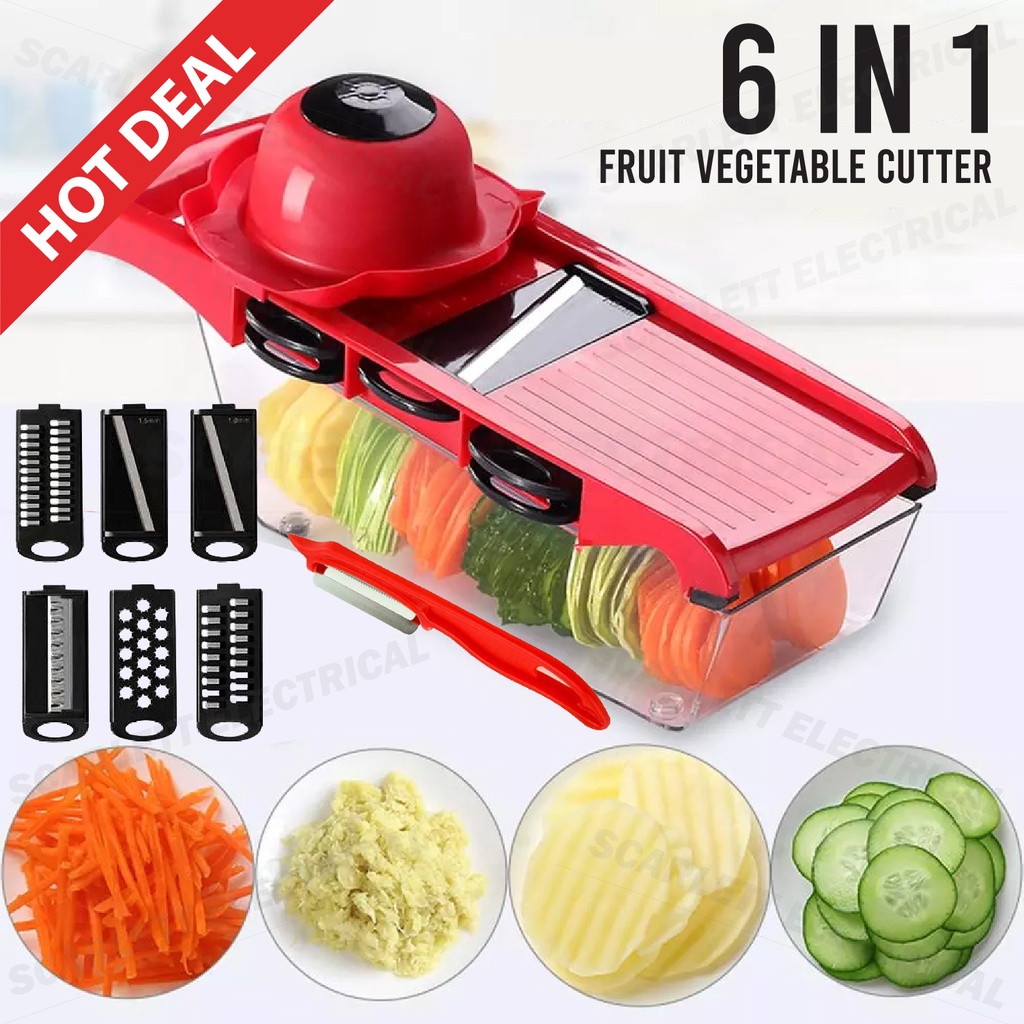 6 IN 1 Fruit & Vegetables Cutter With Container Shredder ...