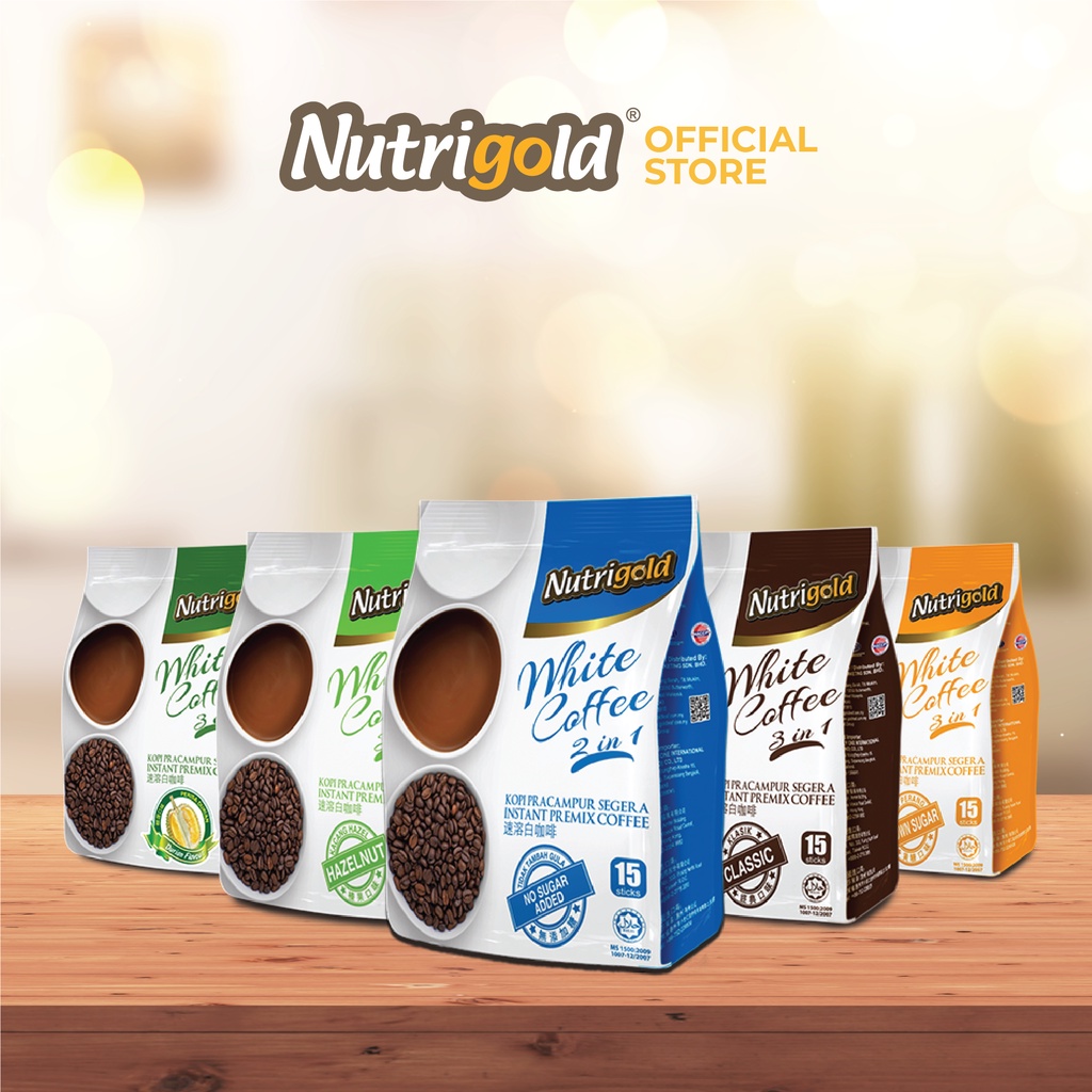 Nutrigold Instant White Coffee - (30/40g x 15 sticks / Bag) | Shopee ...