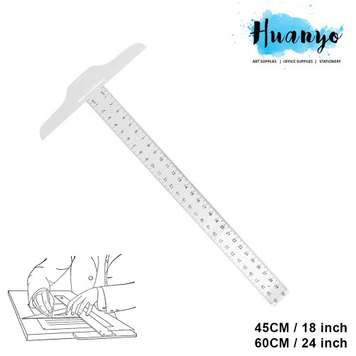 Apex Plastic Metric Double Side T Square Ruler (45cm,18 inch / 60 cm,24 ...
