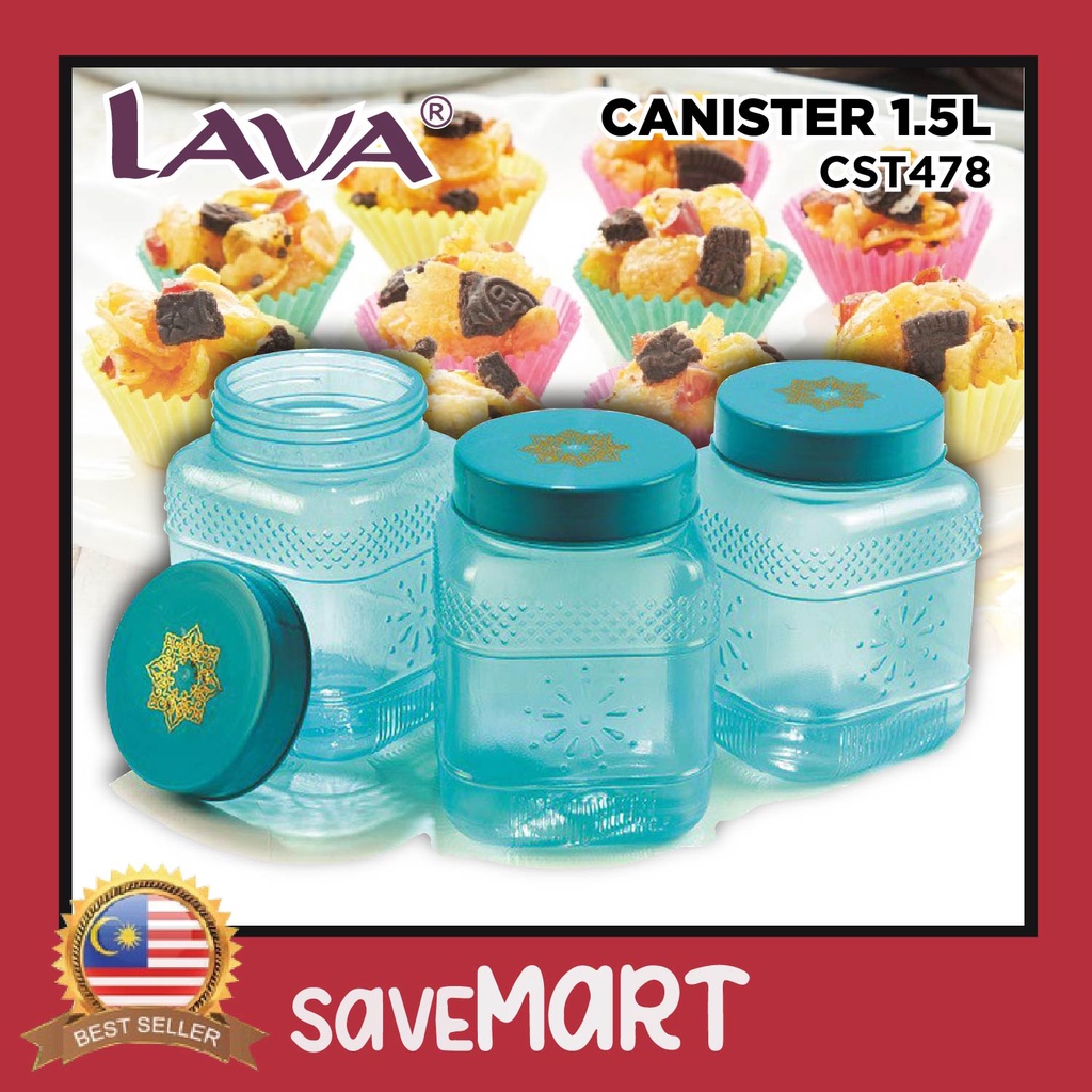 1 Piece Tupperware Kuih Raya Square LAVA Canister 1.5L CST478/Bekas ...