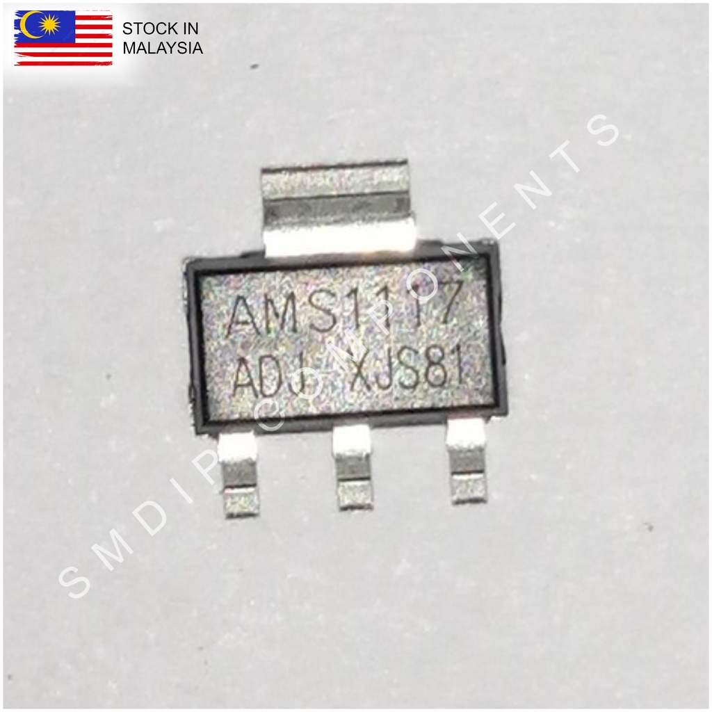 2 PCS AMS1117 - 1.5V, 3.3V, 5V, 1.8V, 2.5V, ADJ - SMD LDO Regulator, TO-89 | Shopee Malaysia