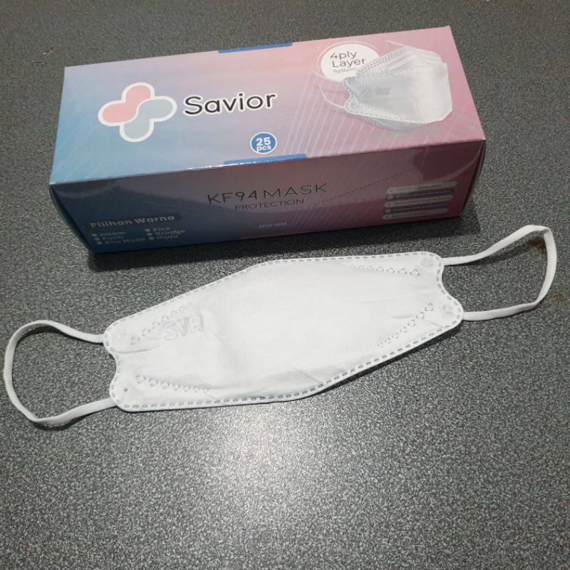 PUTIH White KF94 SAVIOR Mask Korean Mask 4ply Layer System K94 Mask ...