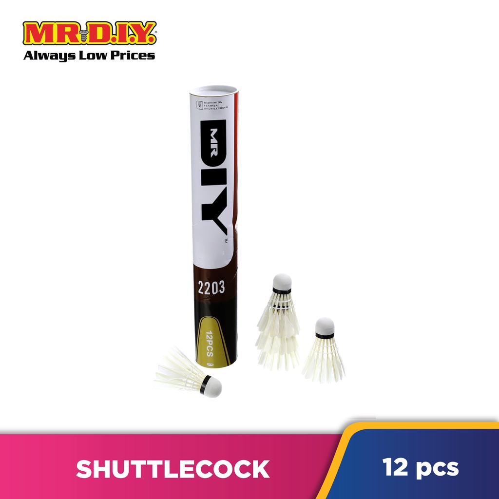 (MR.DIY) Badminton Feather Shuttlecock 2203 (12pcs) | Shopee Malaysia