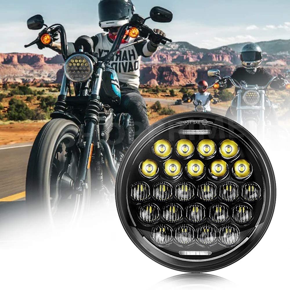 5 3/4\ 5.75 Inch Motorcycle LED Headlight Compatible with Motor Dyna ...