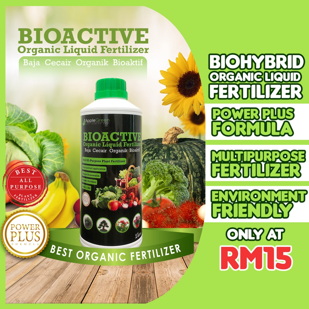 BIOACTIVE Organic Liquid Fertilizer 1Litre Baja Organik Cecair / Foliar Fertigation Amino Acids ...
