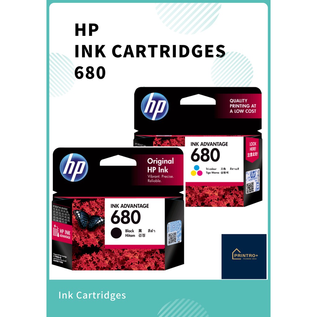 (Ready Stock) HP 680 Ink Set Cartridges (Model Printer: 1115,2135,2676 ...