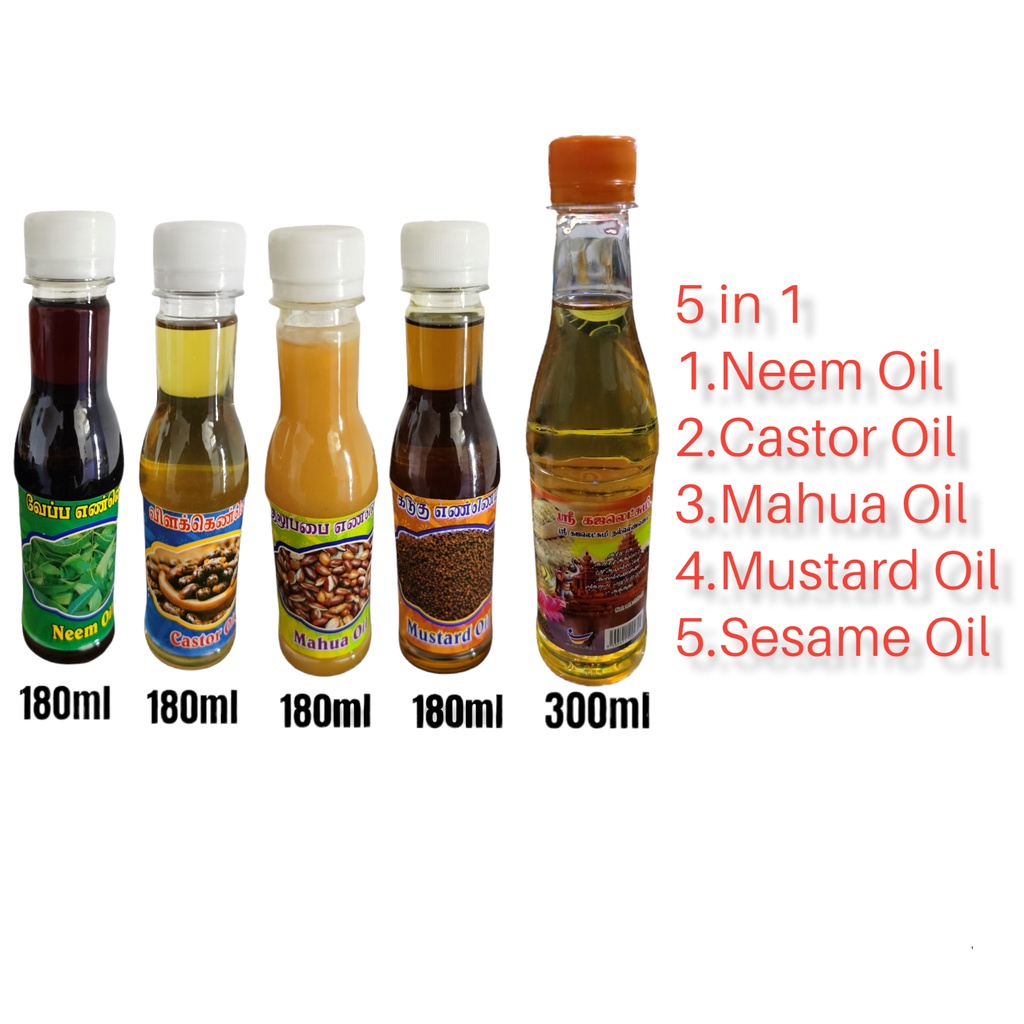 5 in 1 Indian Oil ¦ Neem Oil ¦ Castor Oil ¦ Mahua Oil ¦ Mustard Oil ...