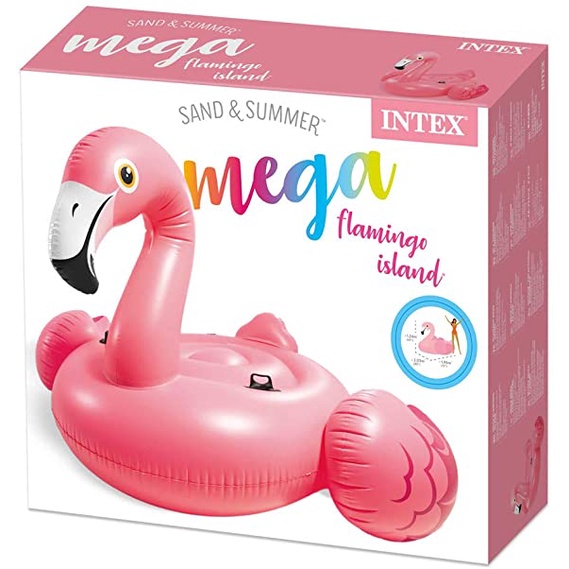 INTEX 57558 Pink Flamingo Ride-On Inflatable Kid & Adult Toy Swimming ...