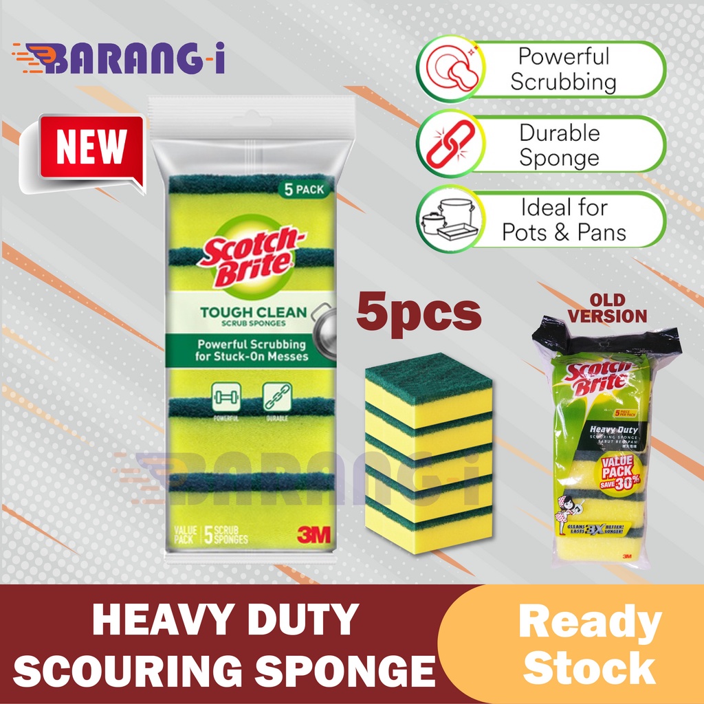 3M Scotch Brite 21-5 Scouring Sponge (5’s) Dish Pot Wash Cleaning Span ...