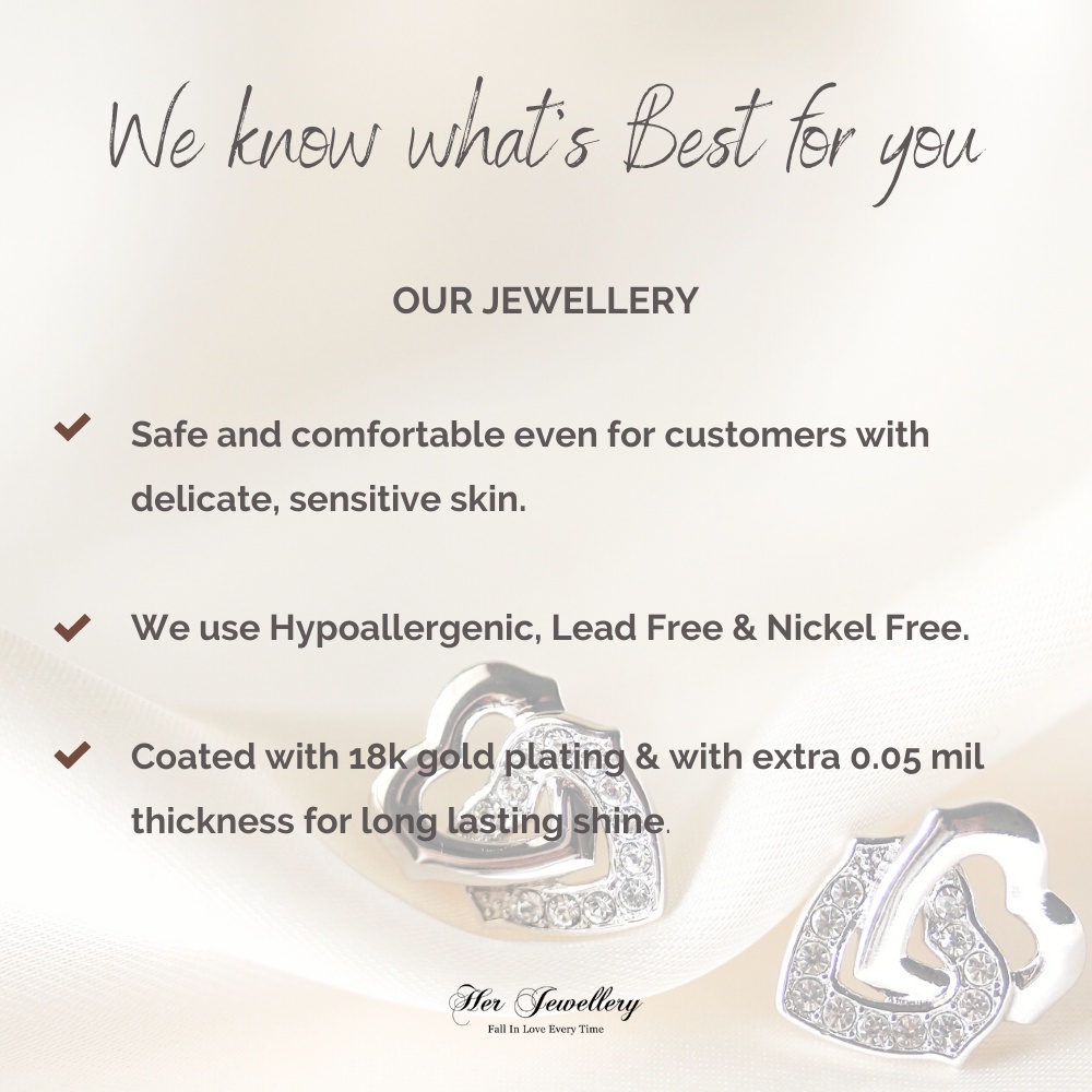 Her Jewellery Swan Tears Earrings (2 Colors) Premium Crystals with 18K ...