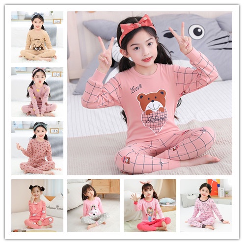 3-14 Years Pajamas Girls Kids Sleepwear Cotton Girl Pyjamas Suit Kids ...