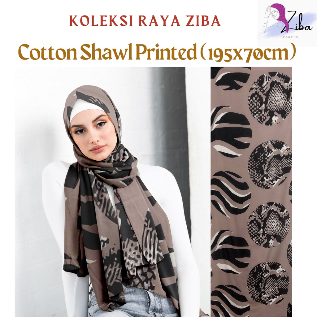 Printed Cotton Shawl - Selendang Cotton Bercorak (Modern, Colourful ...