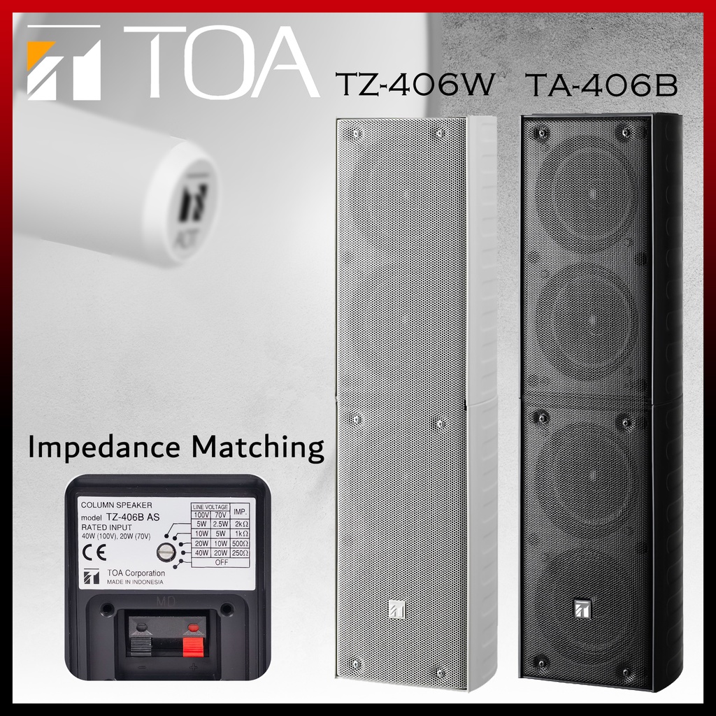 TOA TZ406/ TZ-406 Column Speaker 40W (TZ-406B/ TZ-406W) (Black/White) | Shopee Malaysia