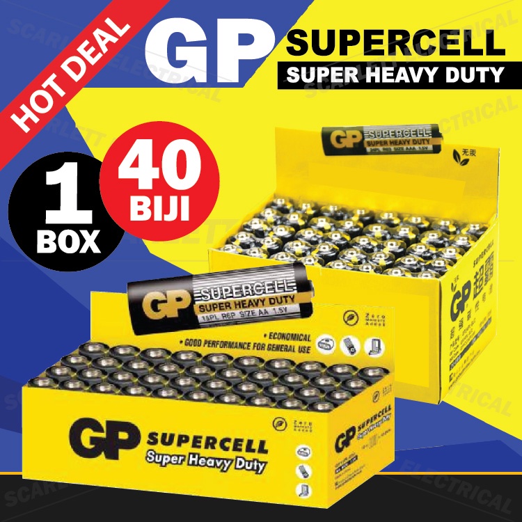 GP SUPERCELL Super Heavy Duty AA/AAA 1.5V Battery Batteries 1 BOX ONLY ...