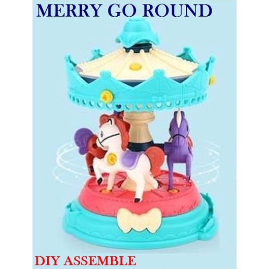 Educational DIY Assembly Theme Park Fun Fair Merry Go Round Carousel ...