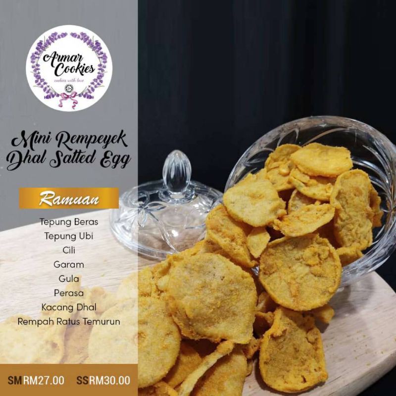 MINI REMPEYEK DHAL SALTED EGG 🥚 | CRACKERS COOKIES RAYA 2021 | Armar ...