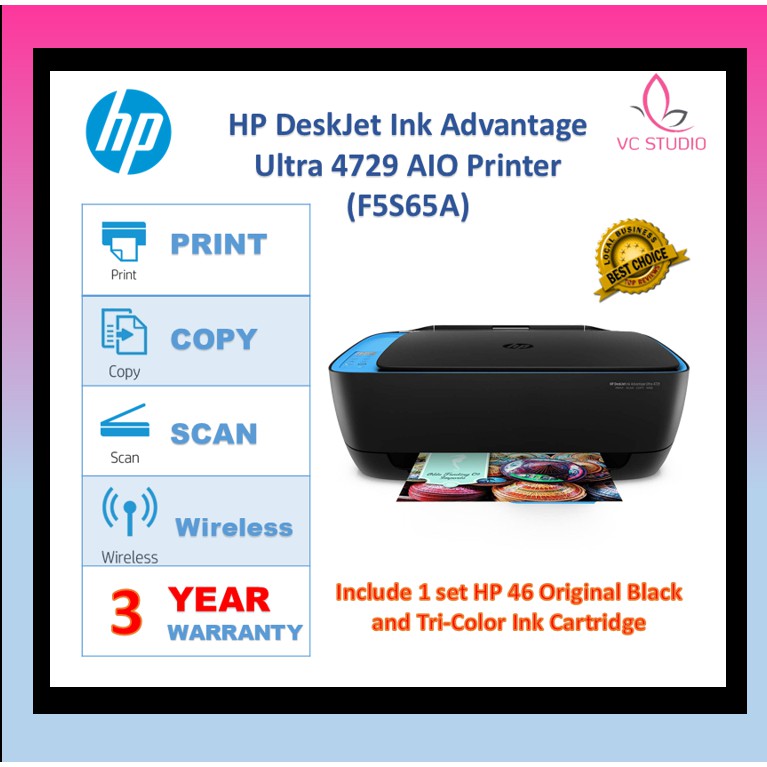 HP DeskJet Ink Advantage Ultra 4729 All In One Printer (F5S65A ...