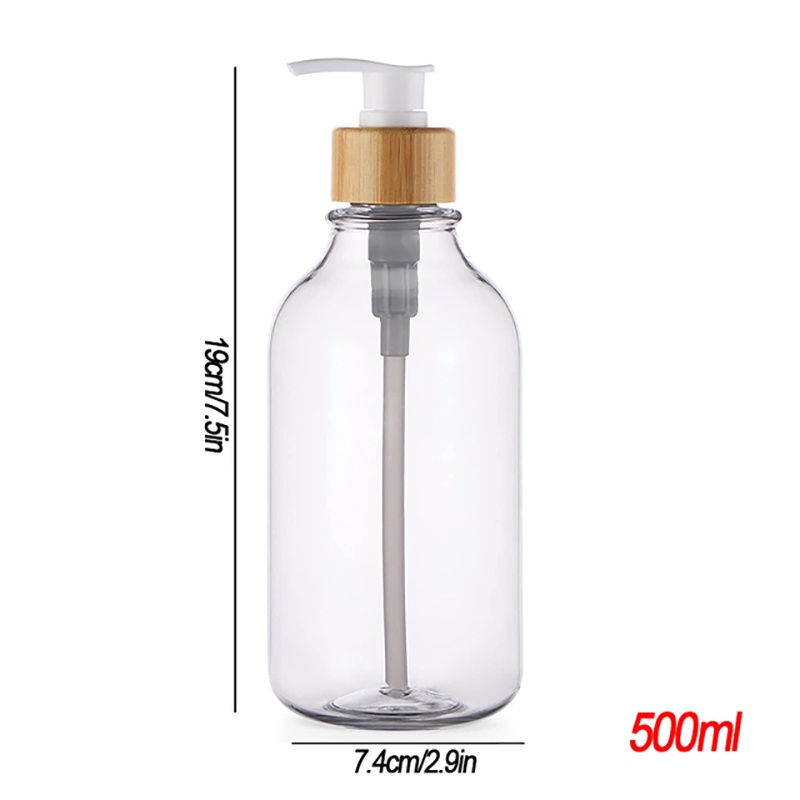Bamboo Hand Soap Bottles Empty Refillable Pump Dispenser Bottle With ...