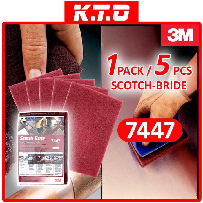 3M MAROON SCOTCH-BRITE 7447 HAND FINISHING PADS | Shopee Malaysia