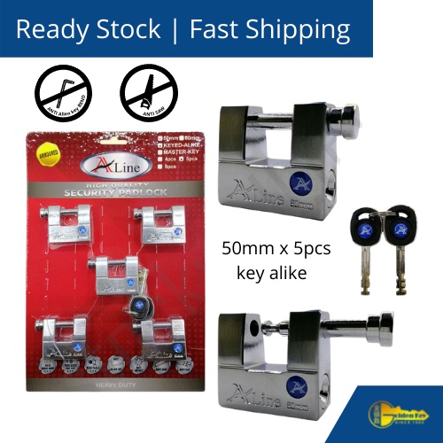 ALINE Armour 50mm, 60mm padlock, key alike ,anti cut, kunci mangga ...
