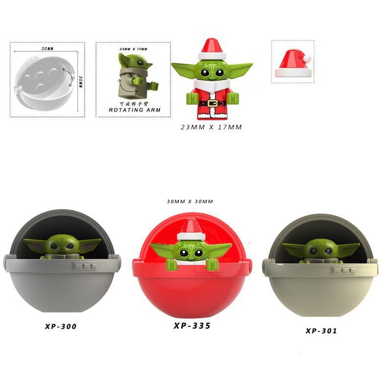 2022New Yoda Baby Chirstmas Rotating Arm Mandalorian Rey Kylo Building ...