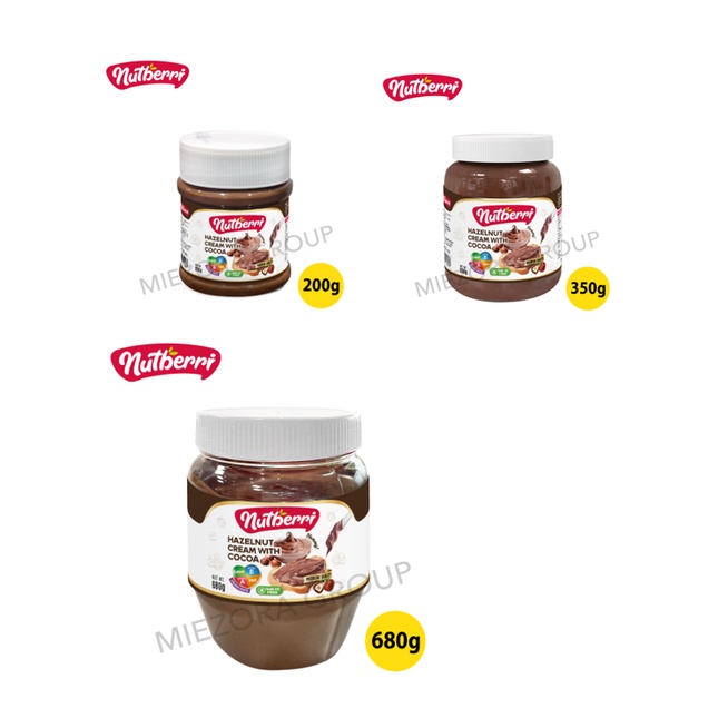 NUTBERRI 200g/350g/680g Hazelnut Chocolate spread alt to nuttella ...