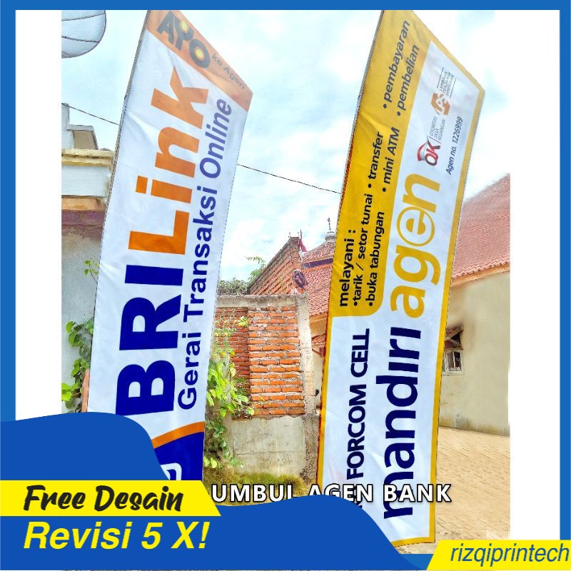 Print Banner Fabric UMBUL UMBUL Agent BANK BRI LINK BCA BNI 46 MANDIRI ...