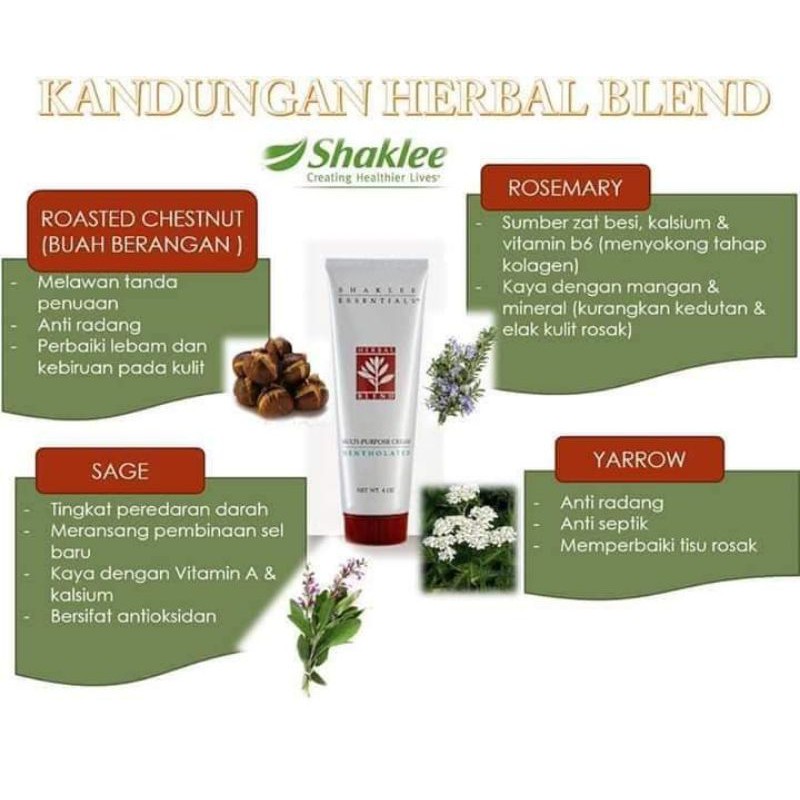Herbal Blend shaklee(multi-purpose cream) | Shopee Malaysia