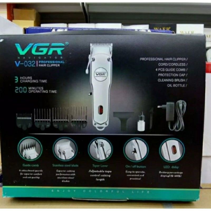 💯💯💯VGR V-032 Steel Cordless Clipper Professional Hair Trimmer Rechargeable Hair Clipper🔥🔥🔥 ...